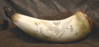LZ & Company: Scrimshaw Powder Horn - Eagle & Arrows