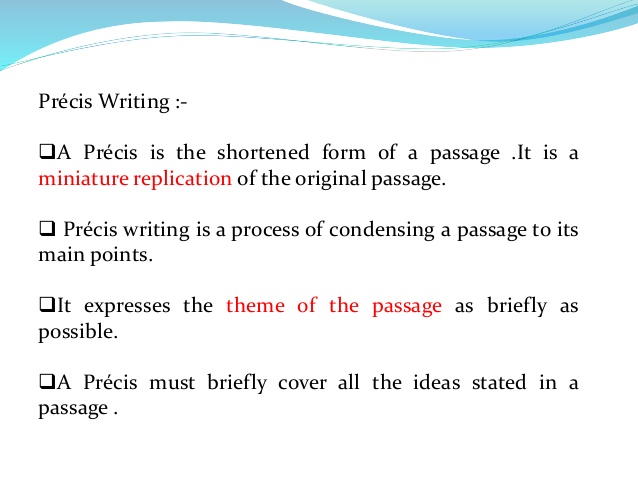 how to write precis S1 | المعرفة الاولى