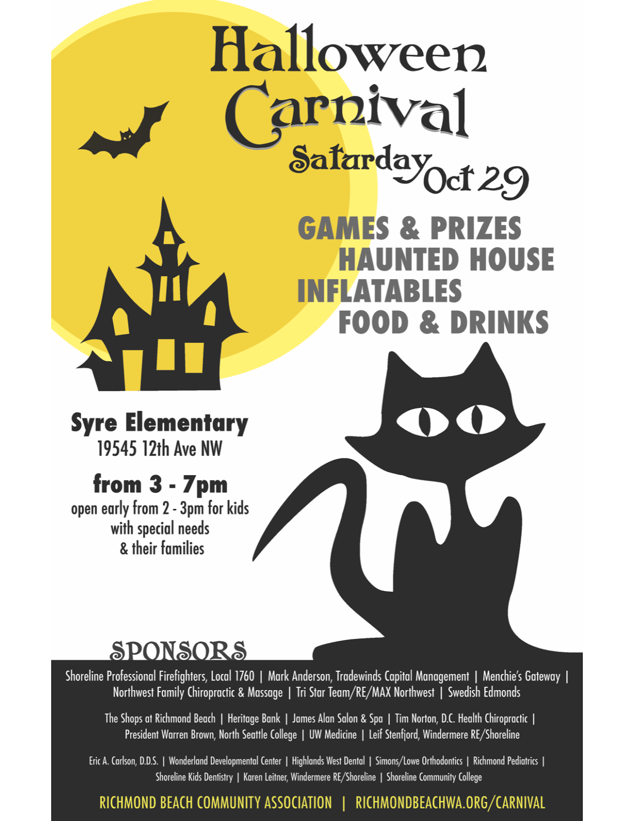 Shoreline Area News: RBCA Halloween Carnival Saturday at Syre ...