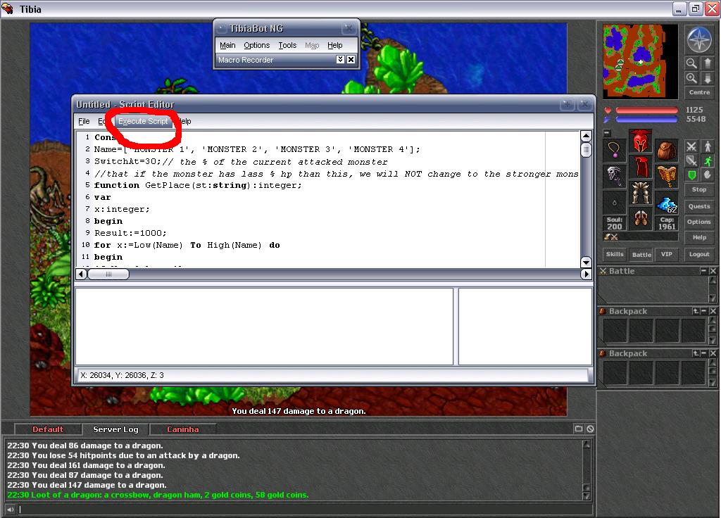 Tibia Help: [Bot N.G] Scripts, como coloca-los para funcionar!