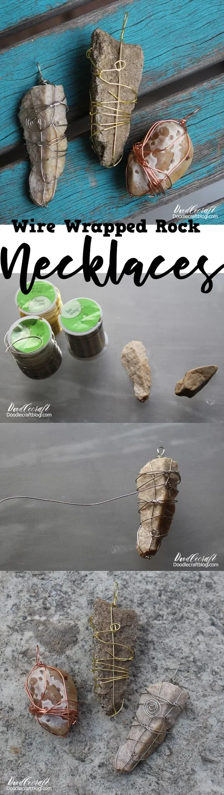 Wire Wrapped Natural Rock Pendants!