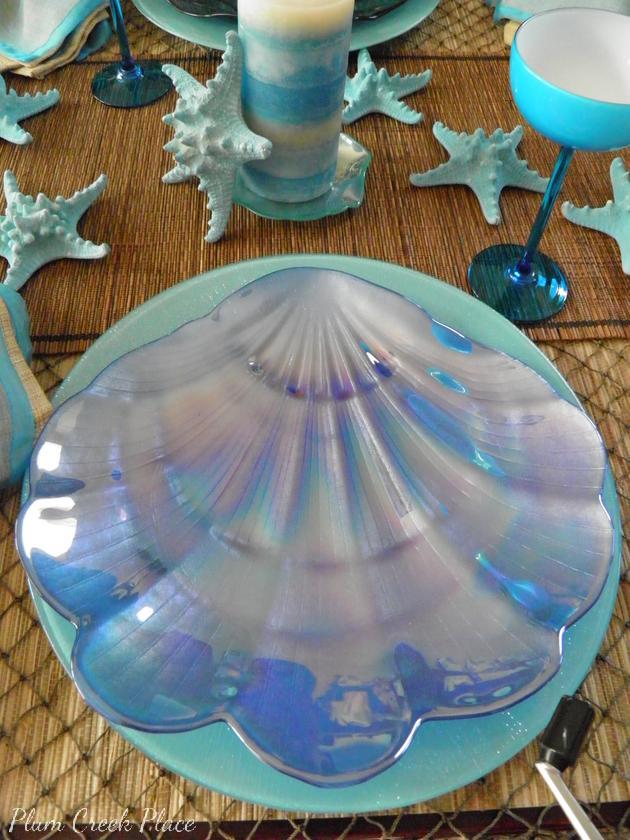Plum Creek Place: Blue on Blue Seascape Table Setting