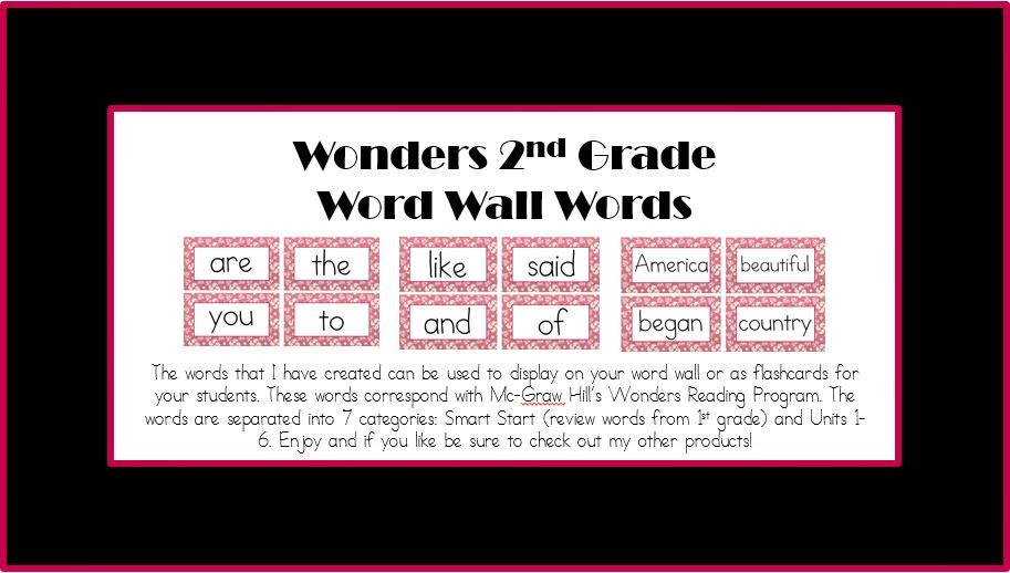 2nd Grade Creations: Wonders 2nd Grade Word Wall