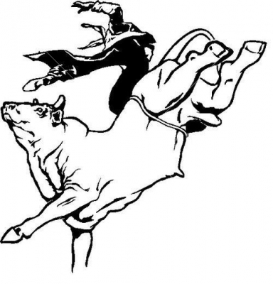Bucking Bull Riding Coloring Page Coloring Pages