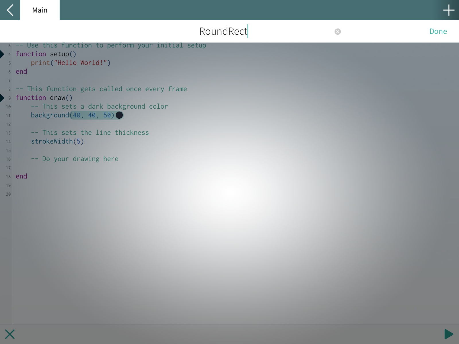 Codea Tutorials: Tutorial 2 - Creating a Rounded Rectangle (Updated 2/9/15)