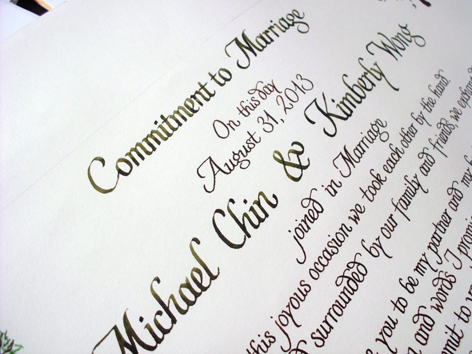 From the Ash Tree Meadow...: Wedding Ceremony Calligraphy: Certificate ...