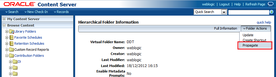 Hostile Coding: Oracle UCM: Propagate metadata through folders