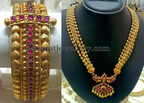 Necklace with Suitable Huge Kada - Jewellery Designs