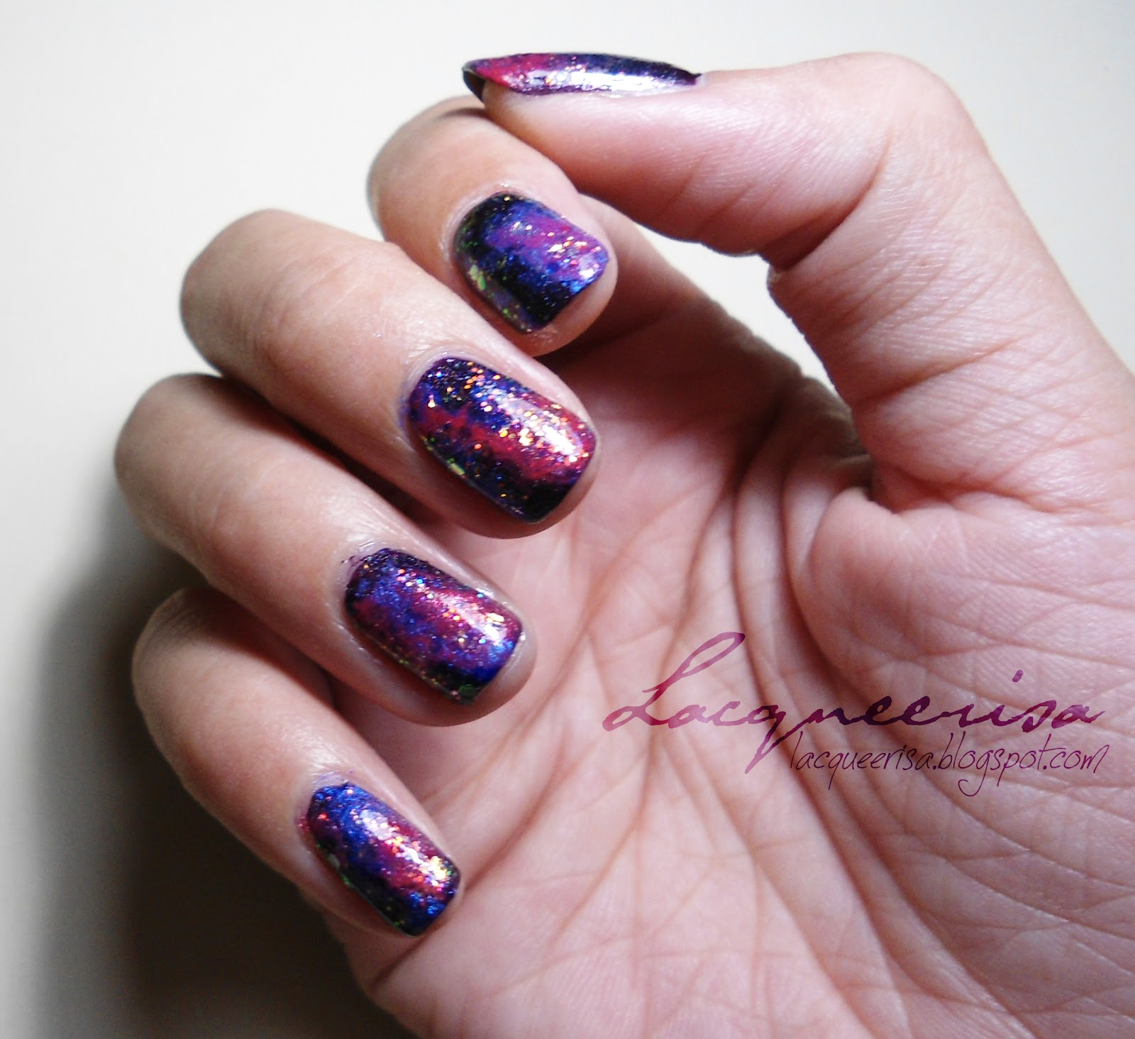 Lacqueerisa: Makeup Savvy Nail Challenge - Day 4 Galaxy Nails