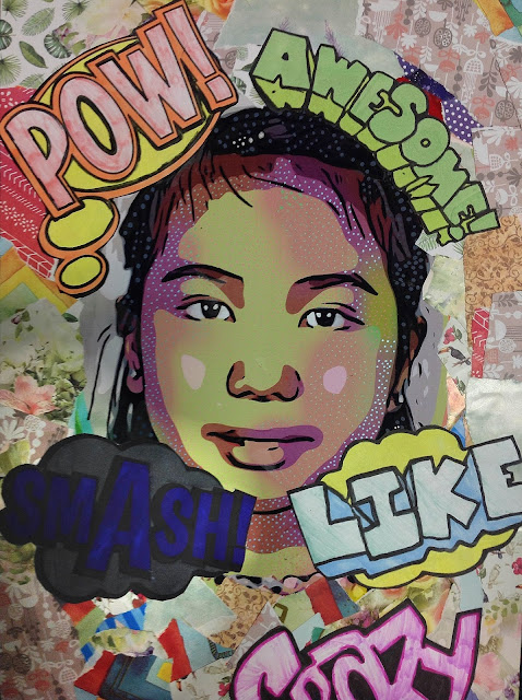 MORE STUDENT ARTWORKS - POP ART SELF PORTRAIT - Digital Mixed Media Artwork