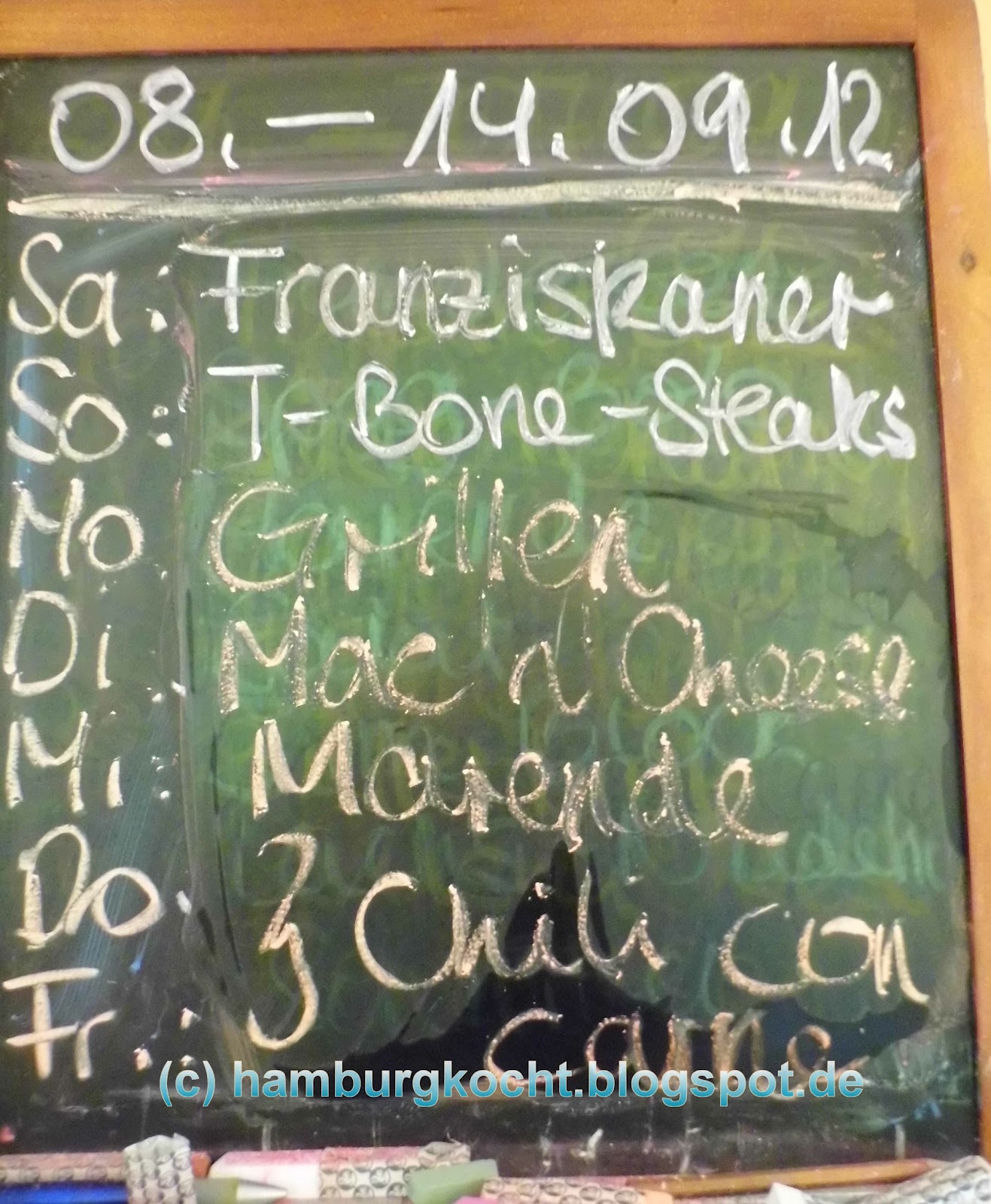 Hamburg kocht!: Rückblick: Kühlschrank und Wochenplan KW 37