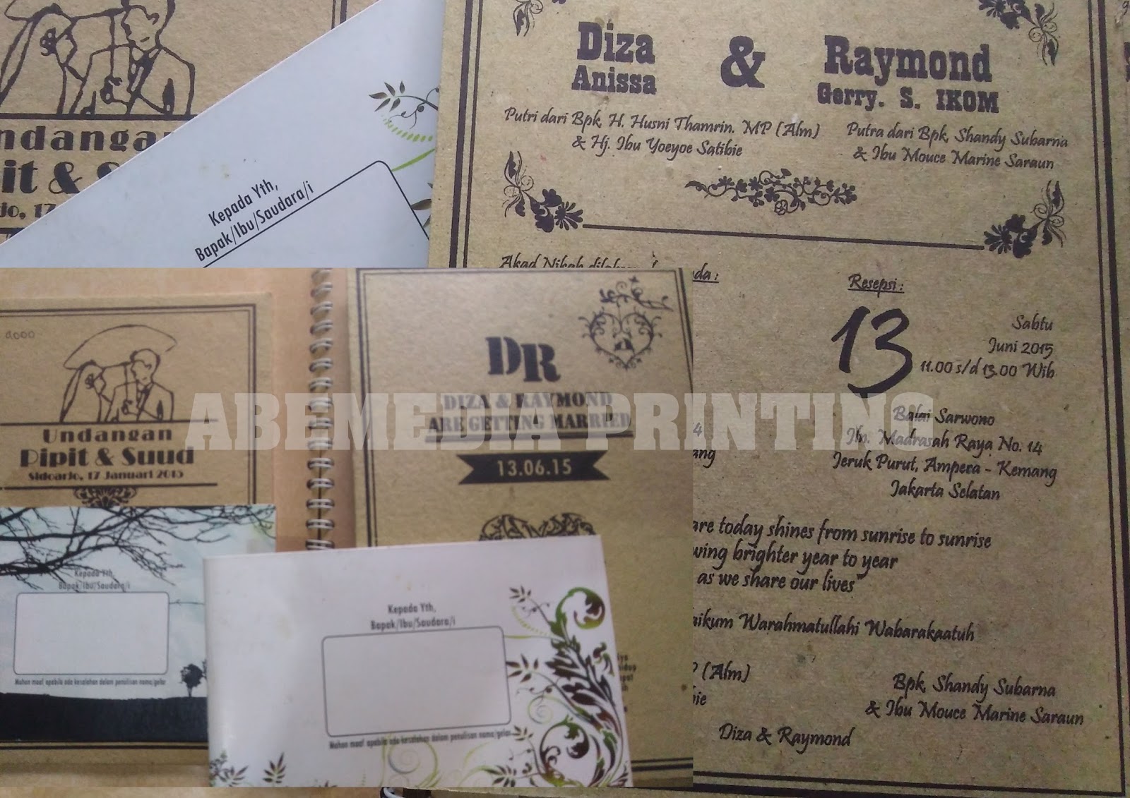 Jasa percetakan undangan, yassin, kop surat, banner, sticker, sablon ...