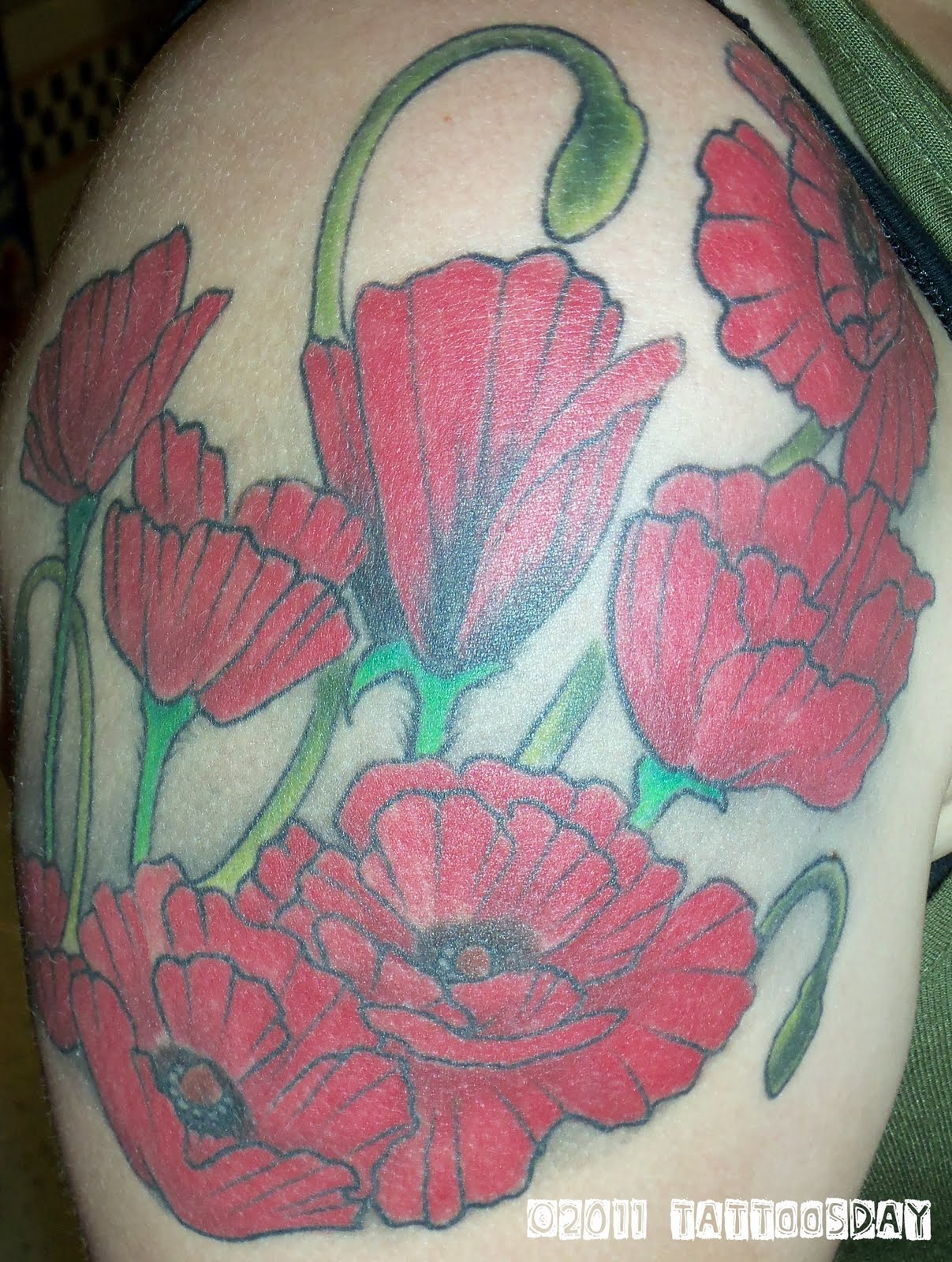 Traditional Poppy Tattoo