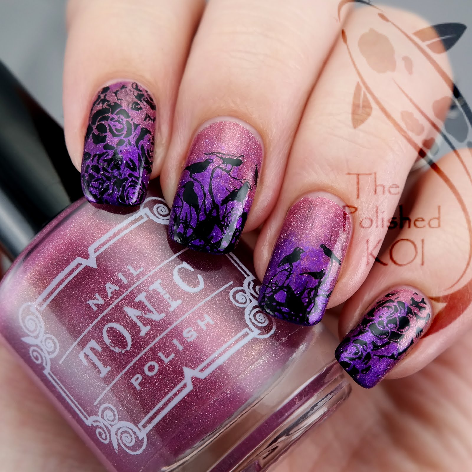 The Polished KOI: Swatch & Art: Tonic Polish - Poison Rose