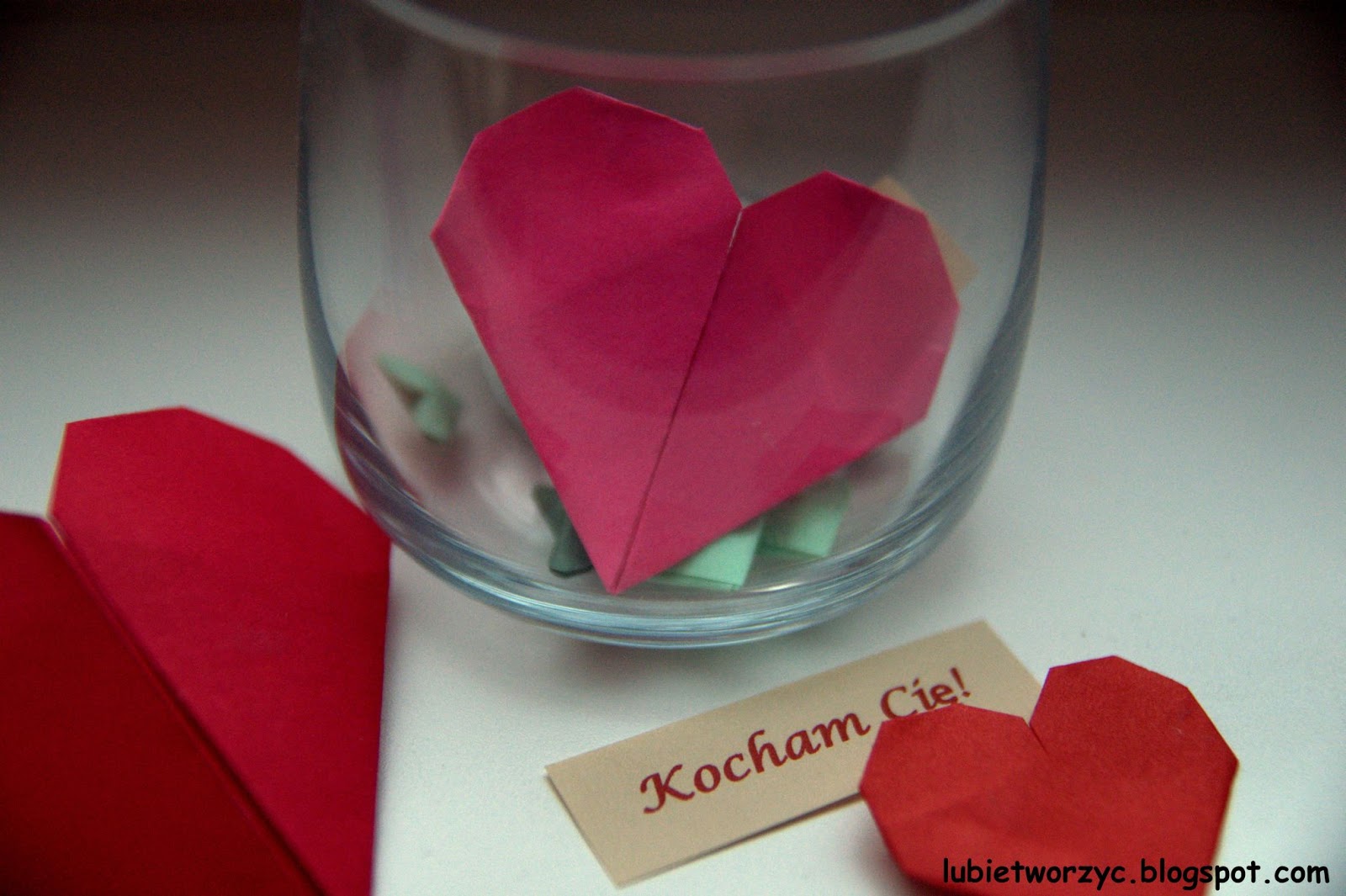 Serce origami z kieszonką