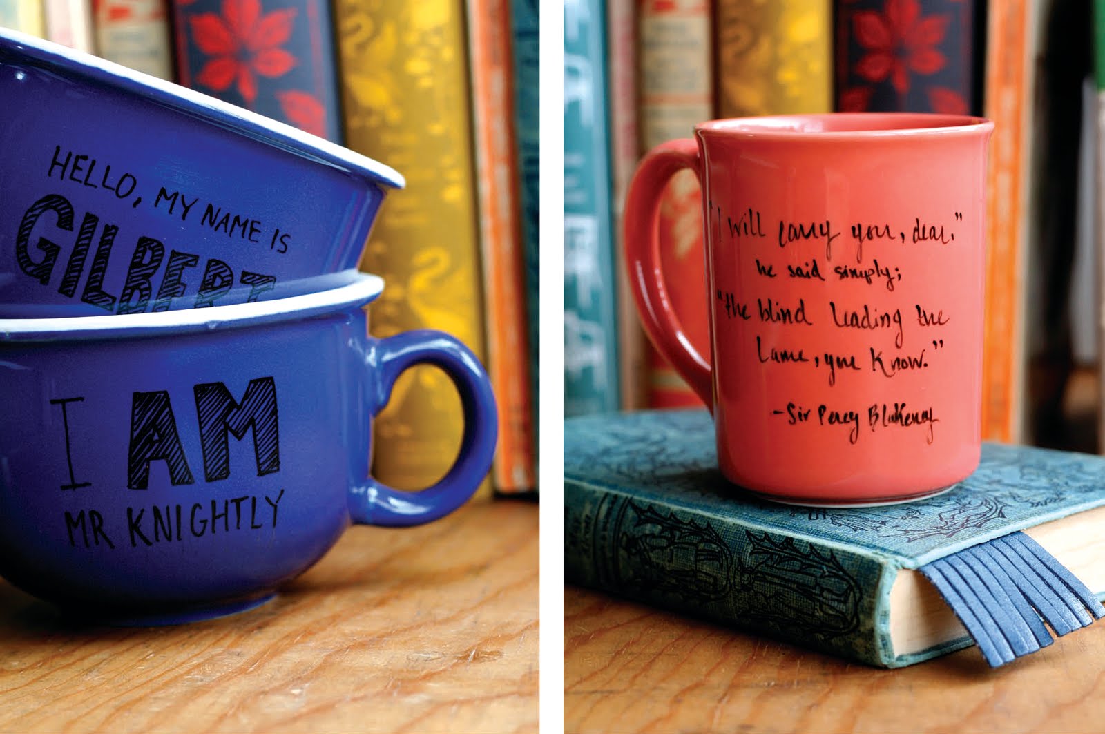 Sarah Fritzler: diy: literary quote mugs