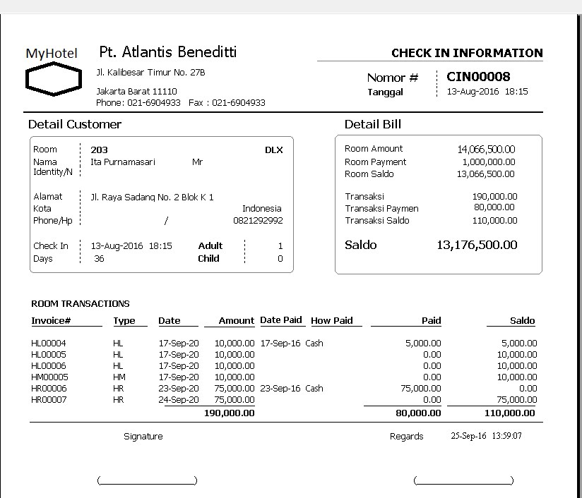 Software Simak Hotel: Proses Check In
