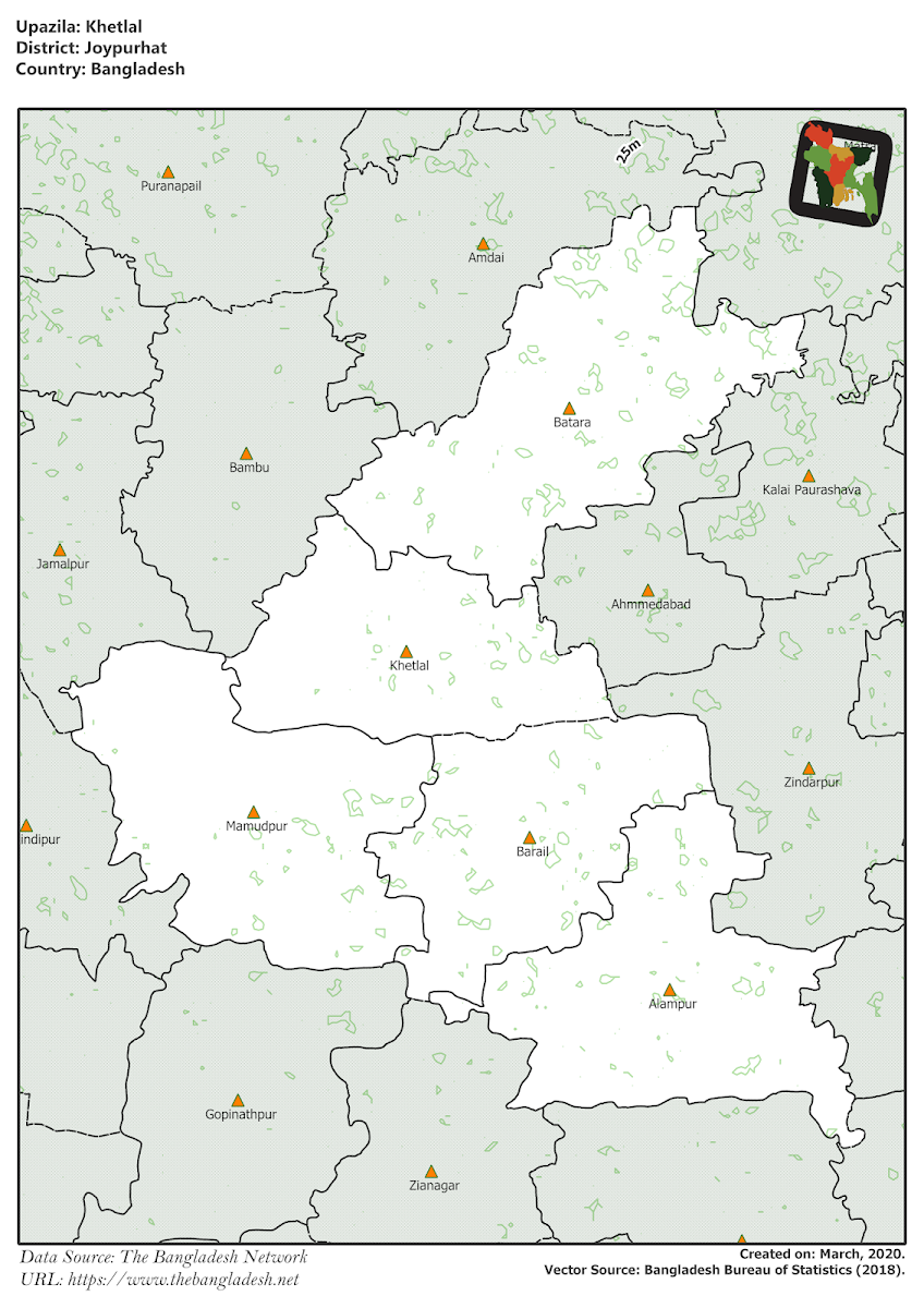 Mouza & Land Use Maps of Khetlal Upazila, Joypurhat, Bangladesh ...