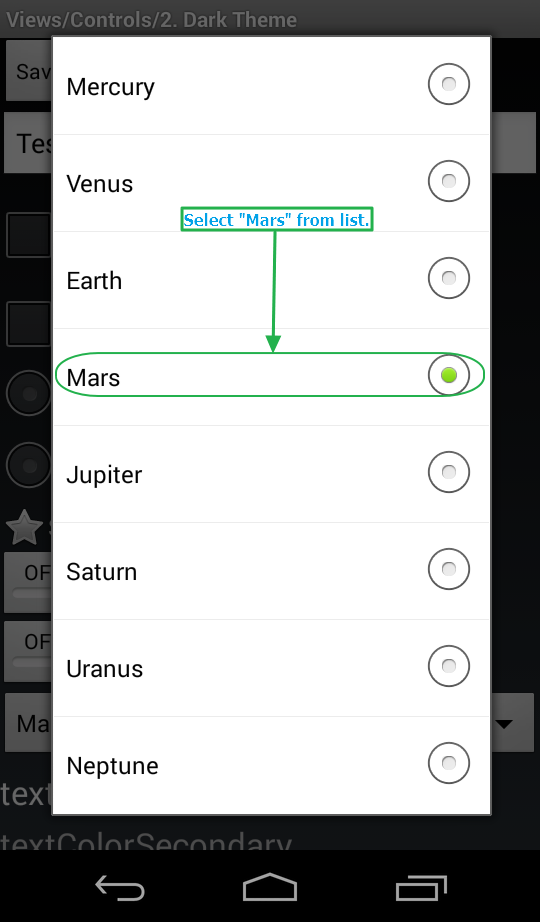 Appium Select Item From Drop Down Of Android App