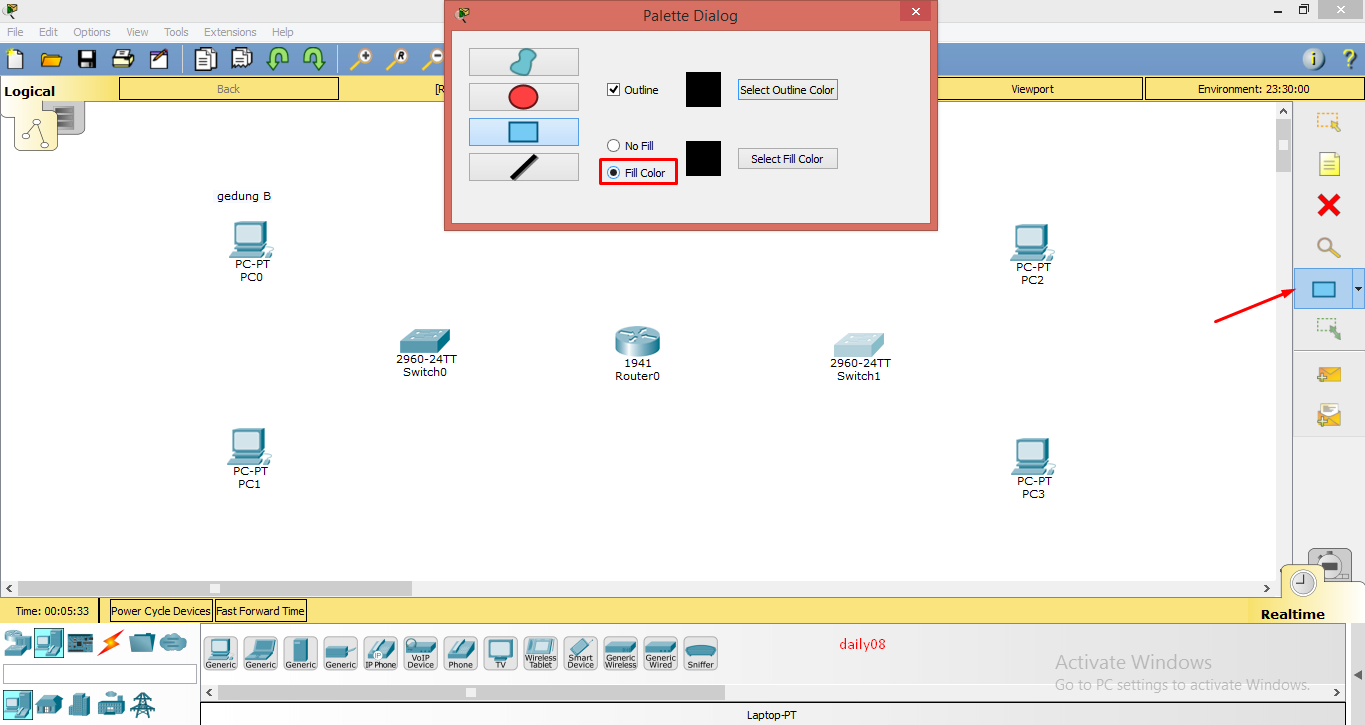Konfigurasi dasar Cisco PT