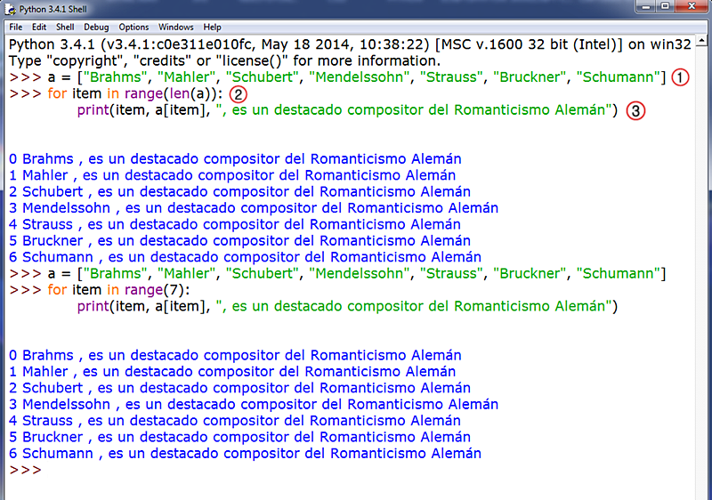 APRENDER A PROGRAMAR CON PYTHON: BUCLE FOR/IN