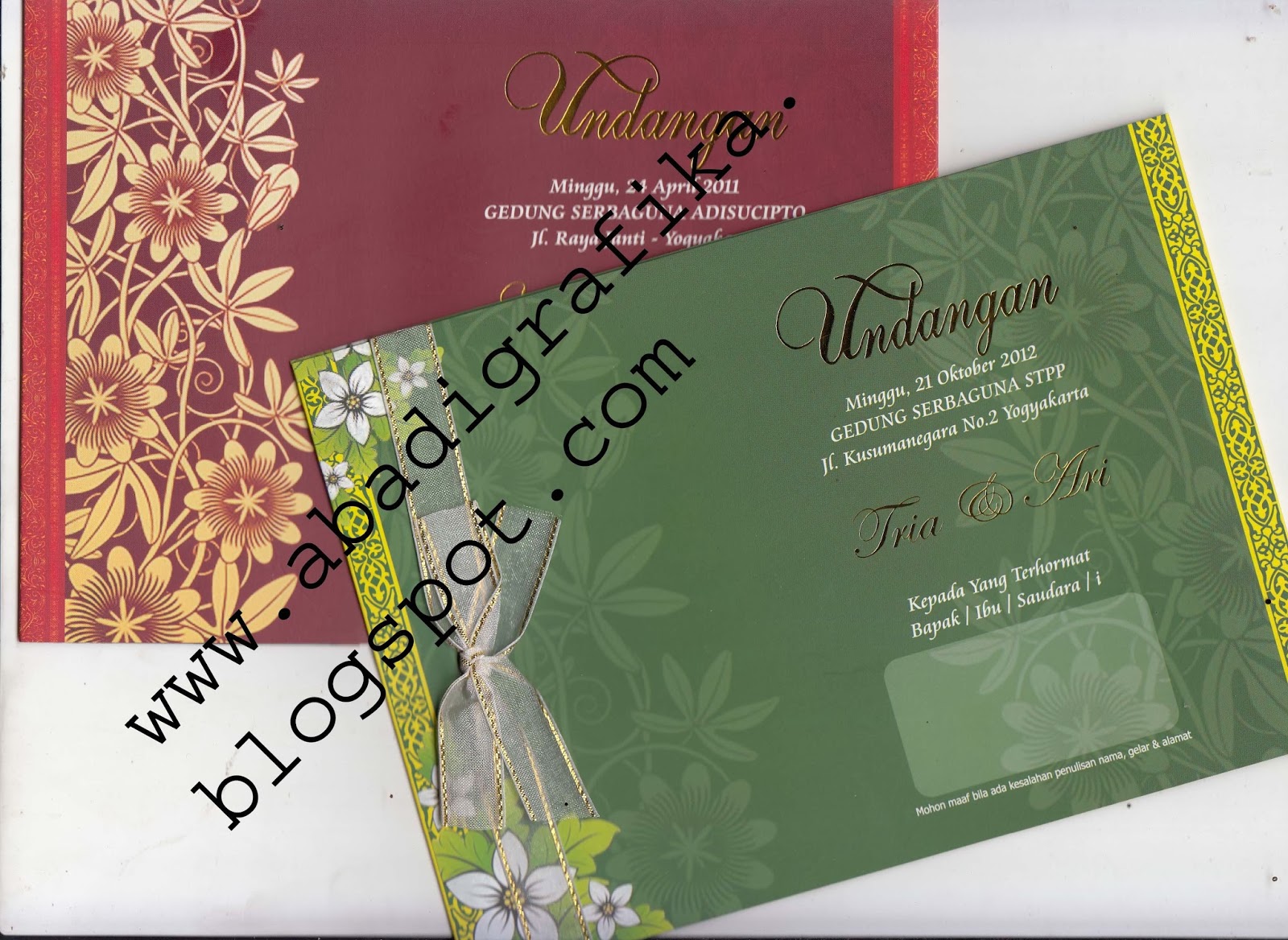 PERCETAKAN DAN WEDDING ORGANIZER "ABADI GRAFIKA": UNDANGAN SPARASI MURAH