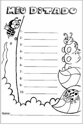 Fichas de Ditados para imprimir