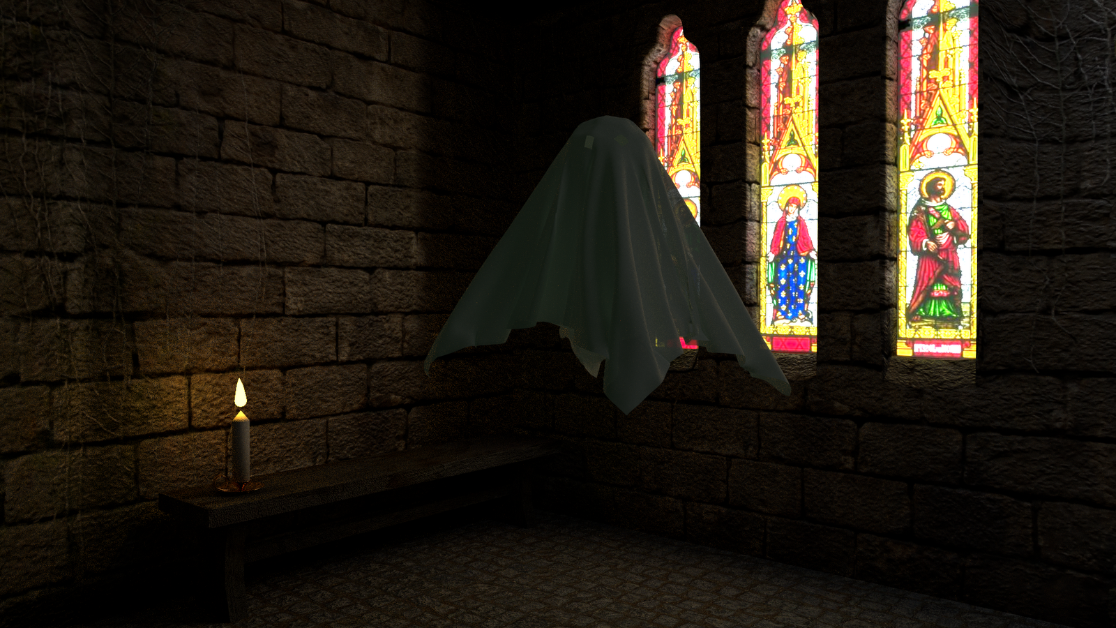 Wee Shuftie 3D Art: Ghost in the Church