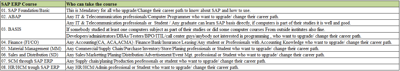 SAP implementation Step by Step: SAP Bangladesh training center in Dhaka