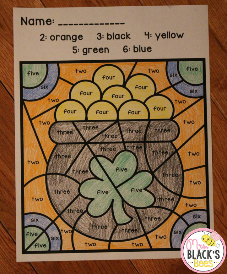 St. Patrick's Day~ Color by Code | Mrs. Black's Bees