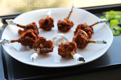 CHICKEN LOLLIPOP RECIPE | INDO CHINESE CHICKEN LOLLIPOP | AYESHA'S KITCHEN