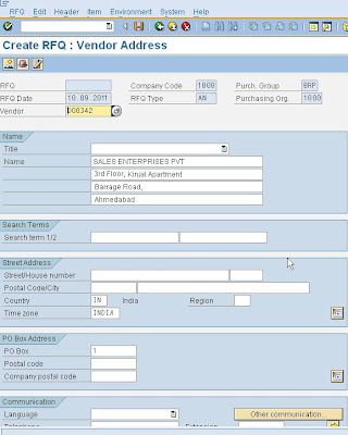 How to Create RFQ - Request for Quotation in SAP MM - T Code - ME41