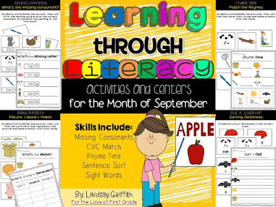 For the Love of First Grade: Back to School with Learning through Literacy
