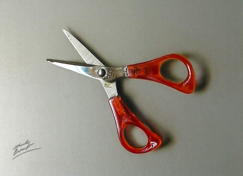 Drawing red scissors - Marcello Barenghi