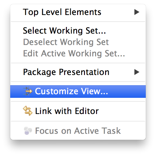 Boulder Flatiron Blog Eclipse Customizing The Project Explorer View Not Showing External