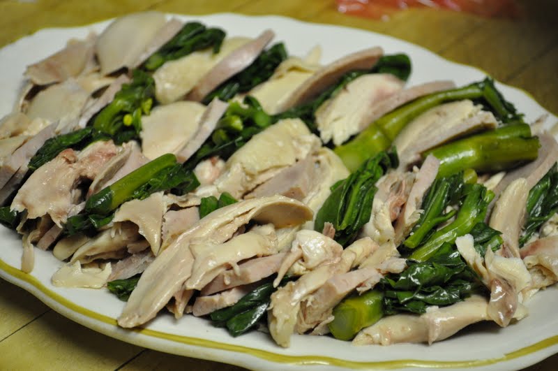 Oh. That's nice.: poached chicken with jade vegetables