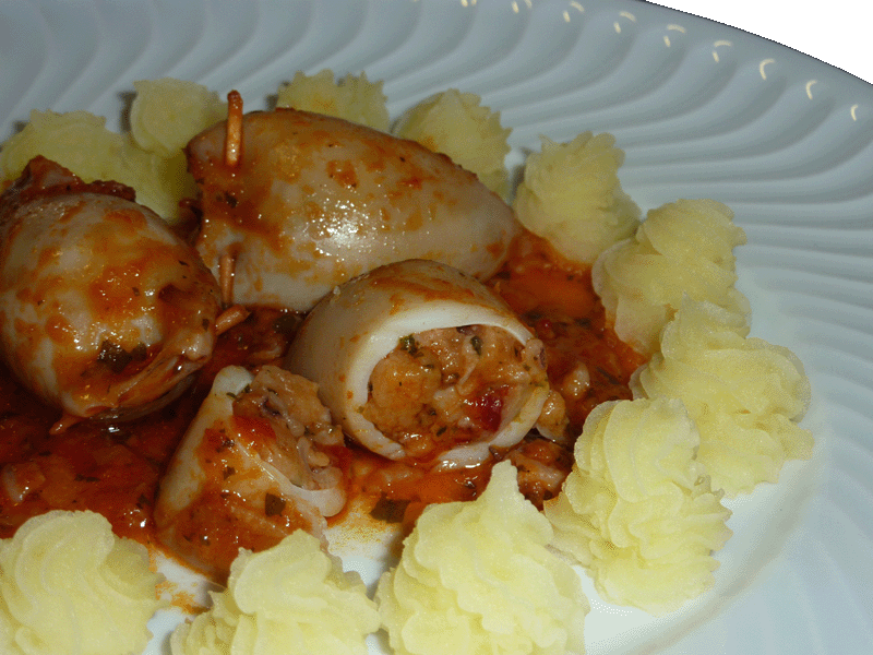 Arroz de Minhoca: Lulas Recheadas