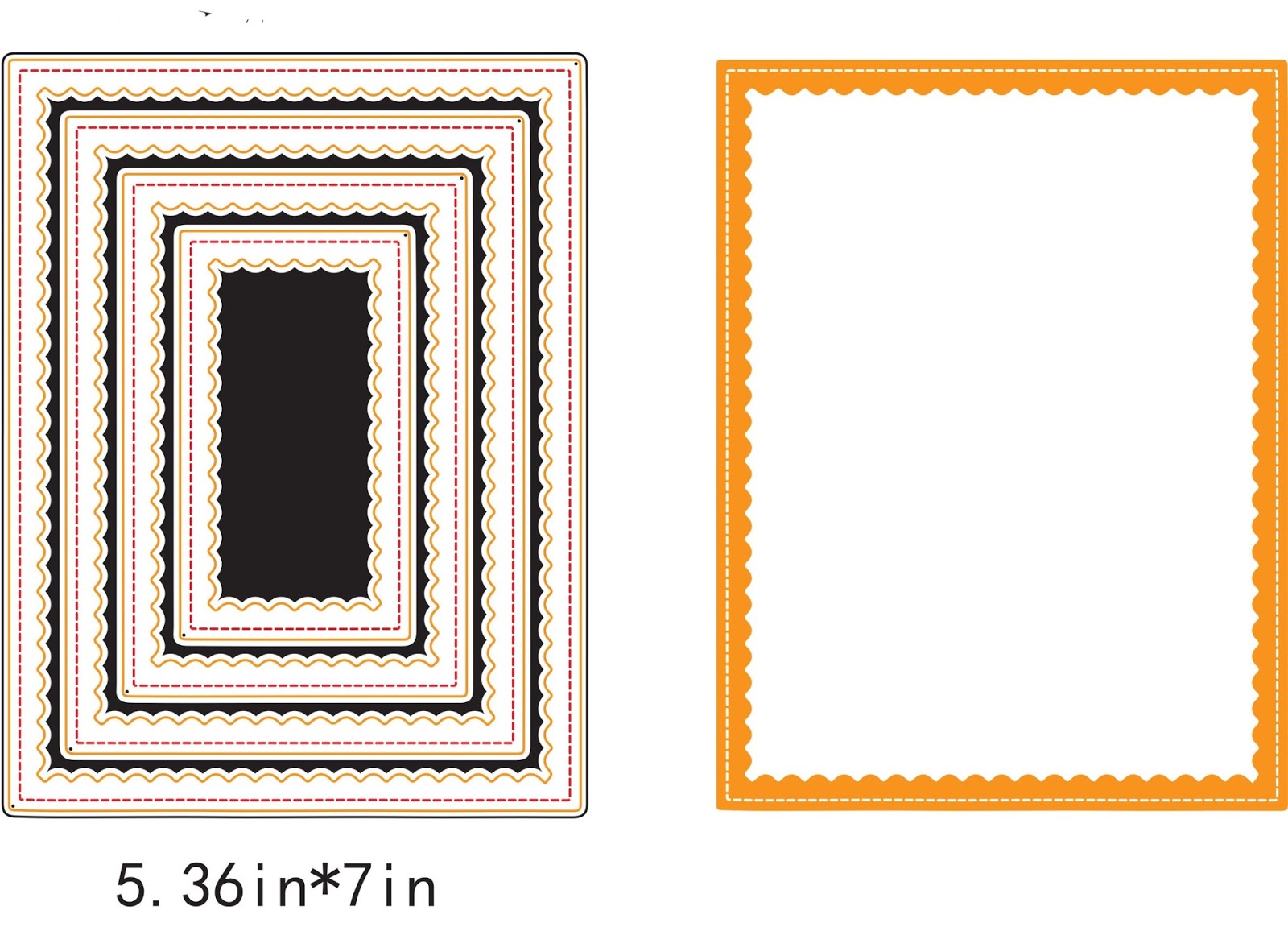 DCAM STORE: Stampoholic jumbo,Inverted scallop rectangle frame dies