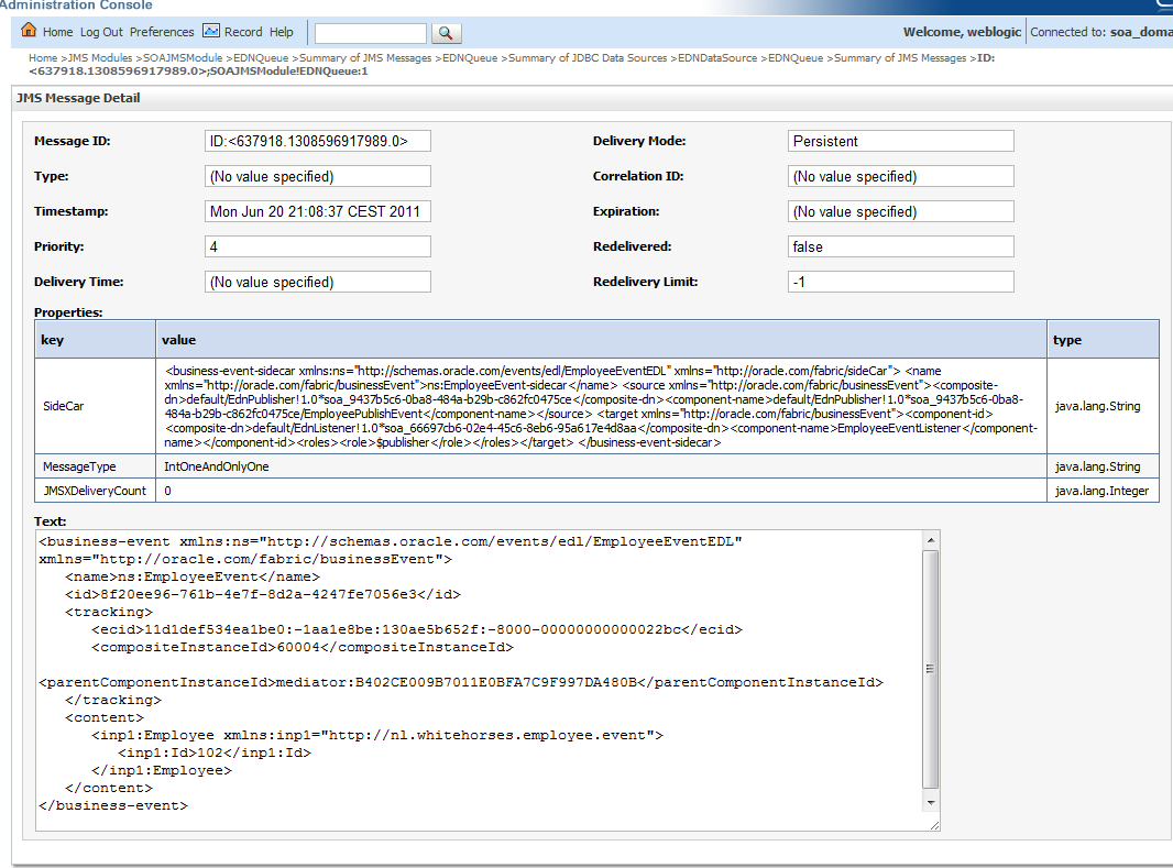 Java Oracle Soa Blog Configure And Test Jms Based Edn In Soa Suite 11g
