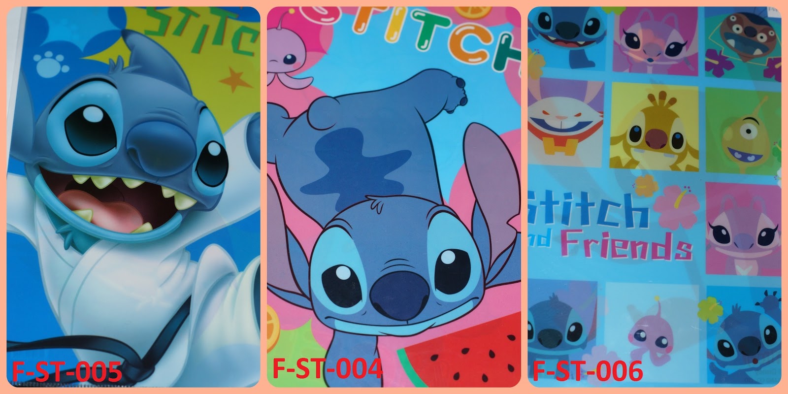 Everything Kiddyland: STITCH A4 SIZE PLASTIC FOLDERS