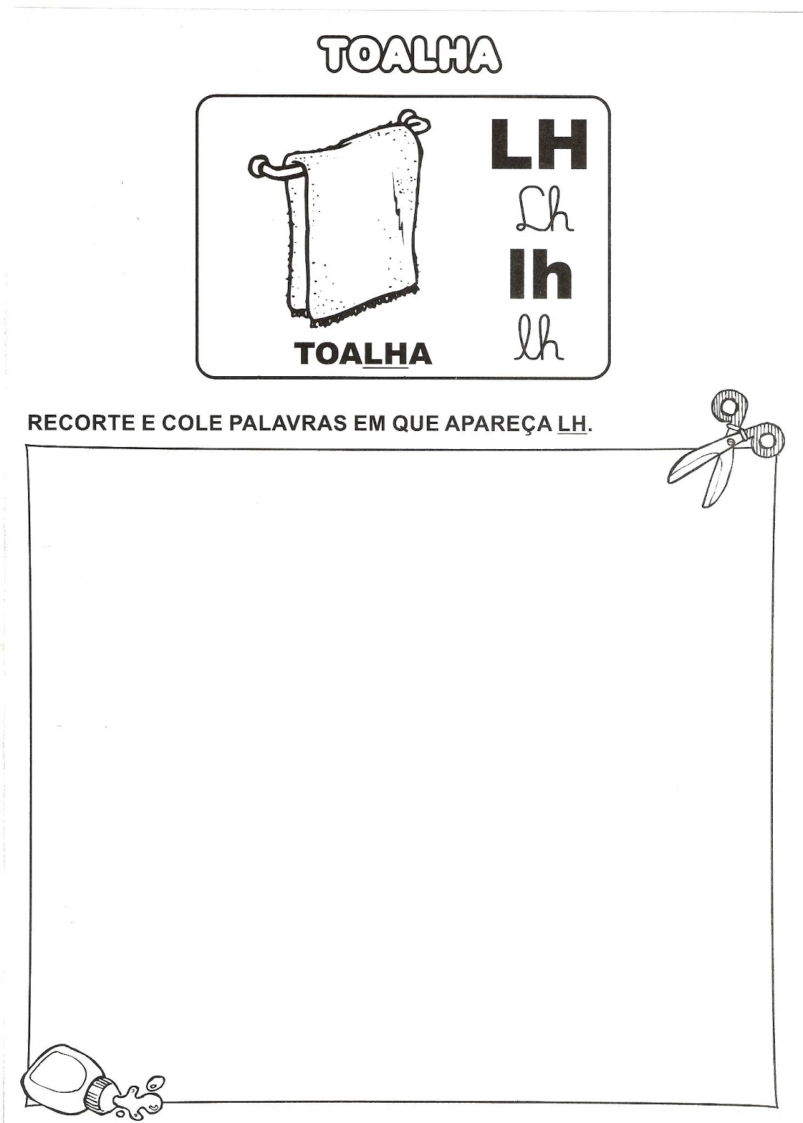 Cantinho de Atividades Escolares Profª Alexandra: Atividades LH / L ou LH