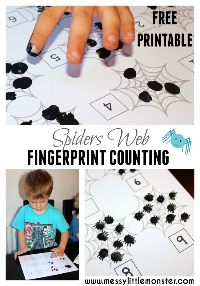 Spiders Web Fingerprint Counting - Messy Little Monster