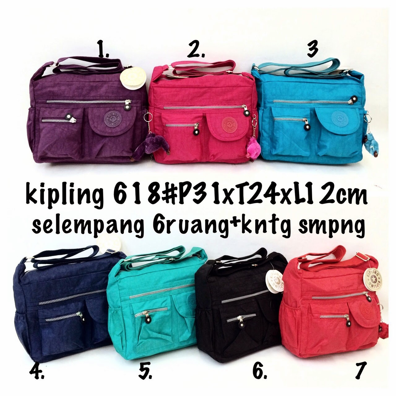 Jual Tas Kipling: Tas Kipling 618 Tas Selempang 6 Ruang dengan kantong ...
