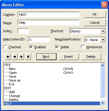 IGNOU: VB-71 : Create a Menu as per the format given