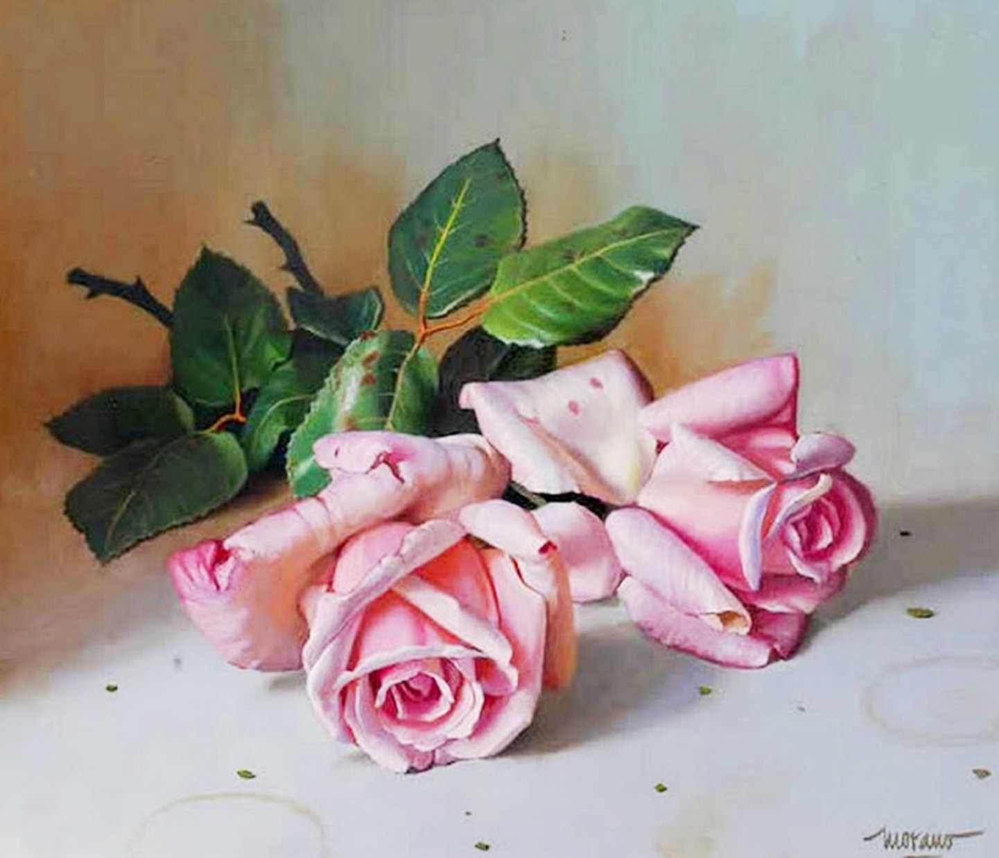 Rosas pintadas a oleo - Imagui