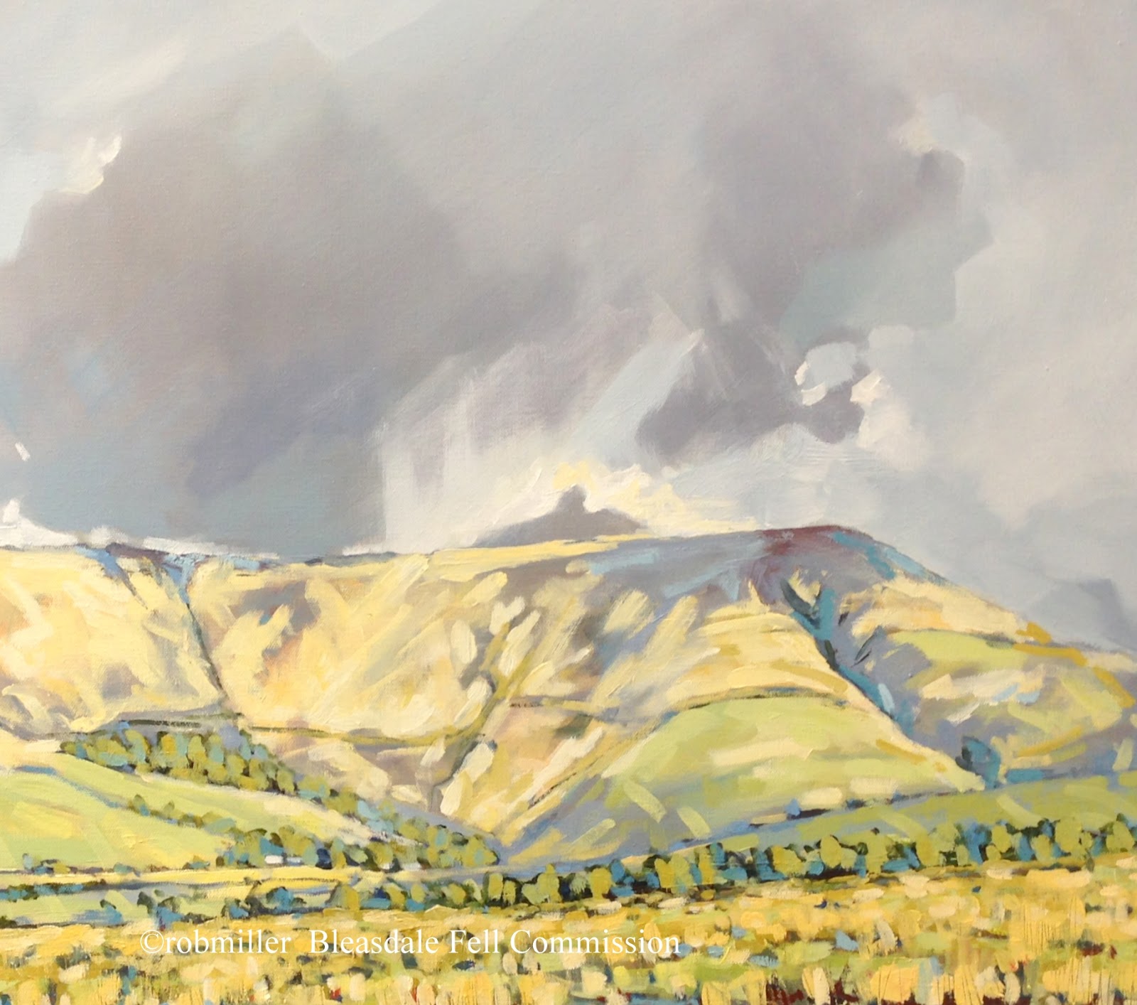 A painting of Lancashire's Megalithic Bowland Fells . title Bleasdale ...