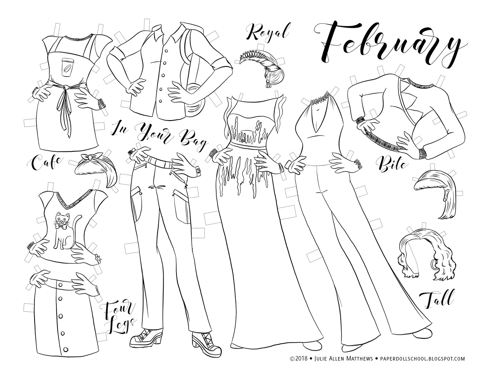 Paper Doll School: February Paper Doll - Set 5