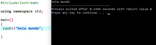 Programas en C++: Hola mundo en C++