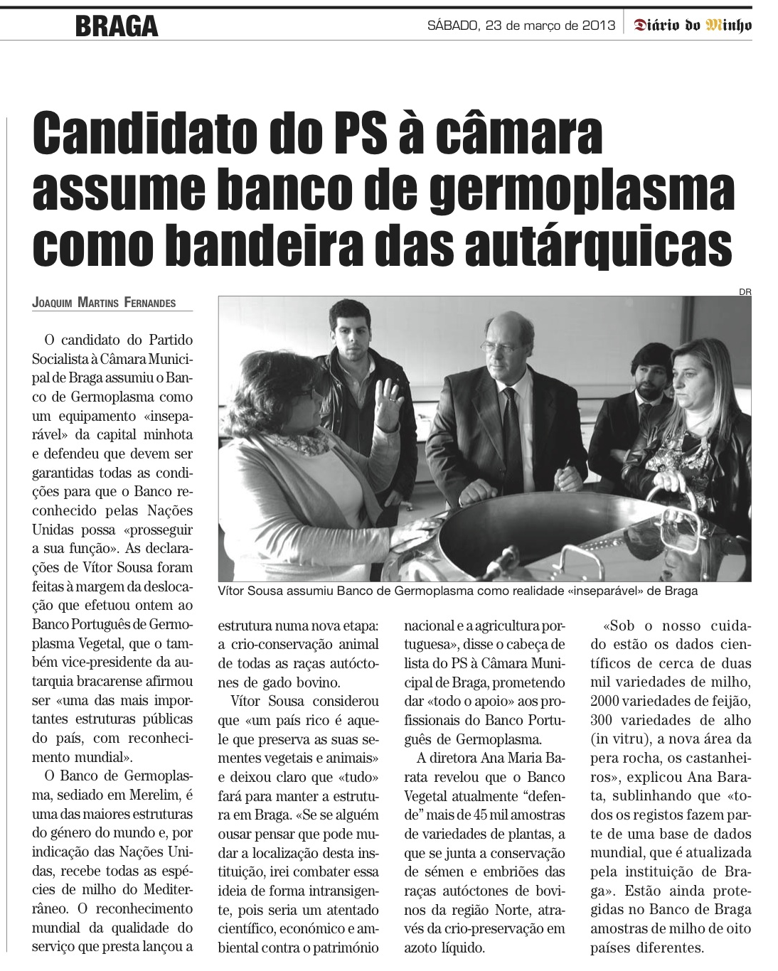 ASPA - 46 anos: BANCO PORTUGUÊS DE GERMOPLASMA VEGETAL