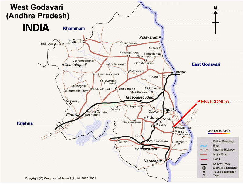 Penugonda: Route map
